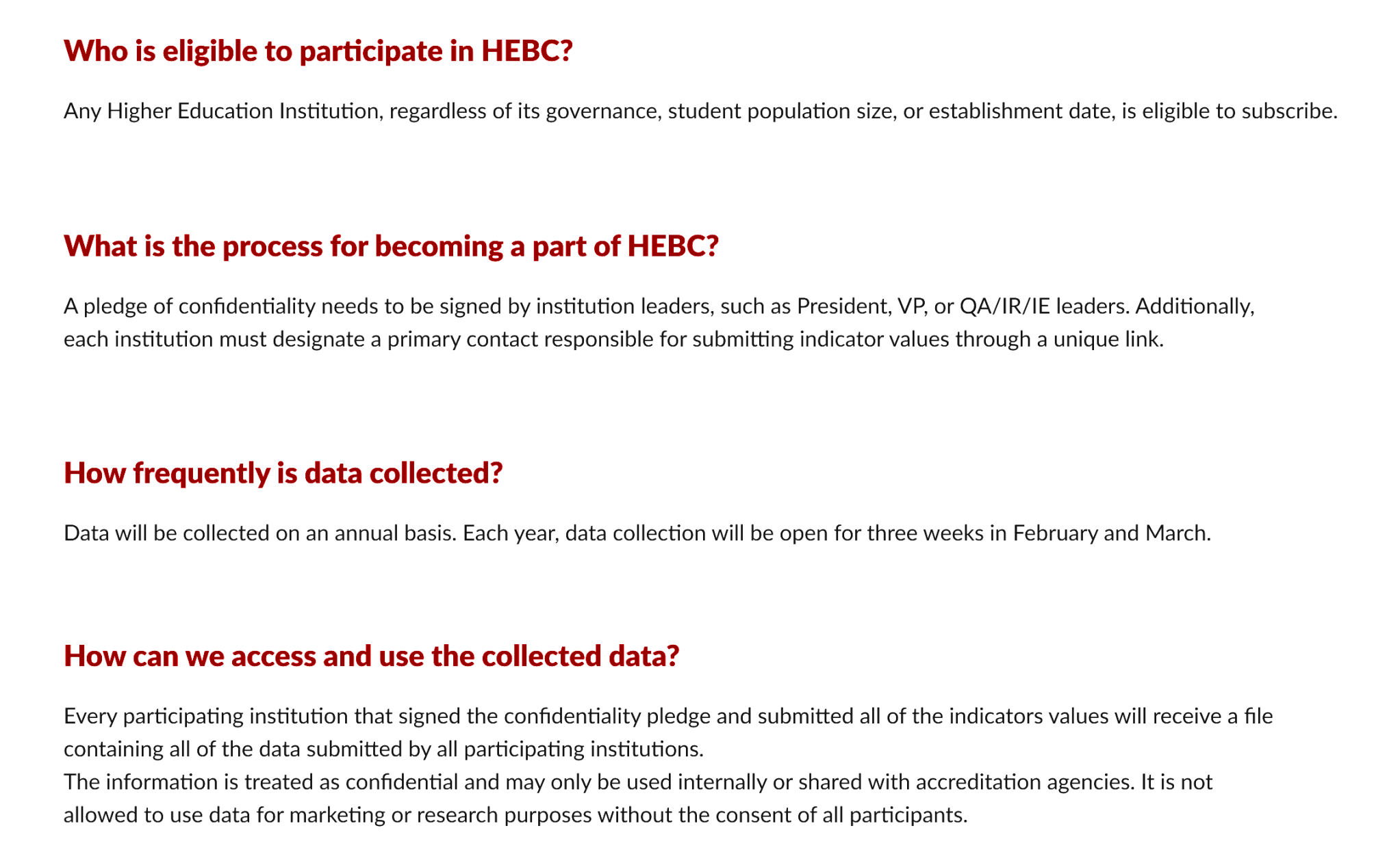 HEBC : Higher Education Benchmarking Consortium – Benchmarking for Higher Education